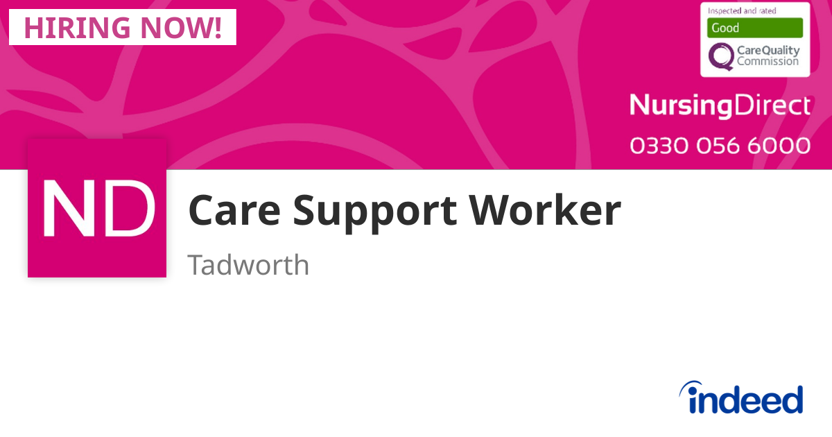 Care Support Worker - Tadworth - Indeed.com