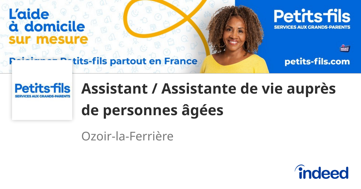 Assistant / Assistante de vie auprès de personnes âgées - 77330 Ozoir ...