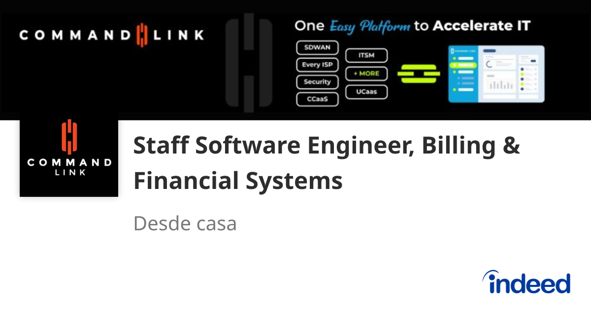 Staff Software Engineer, Billing & Financial Systems - Desde casa - Indeed.com
