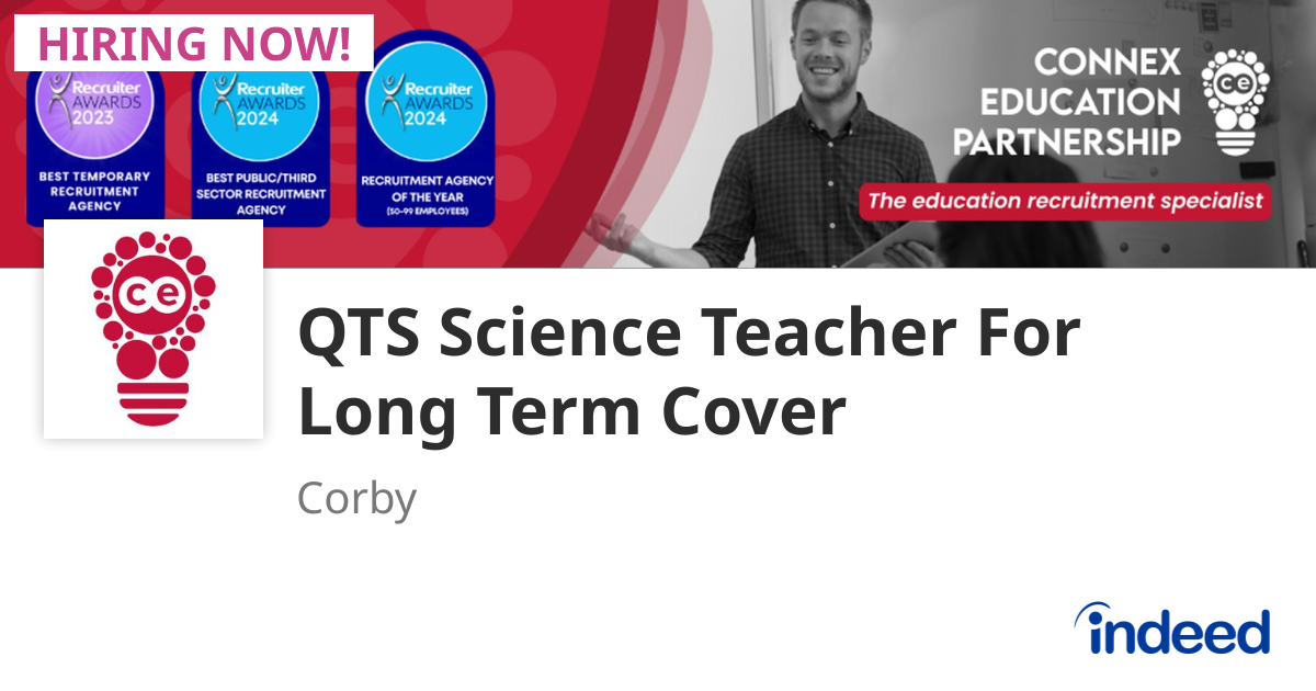 QTS Science Teacher For Long Term Cover - Corby - Indeed.com