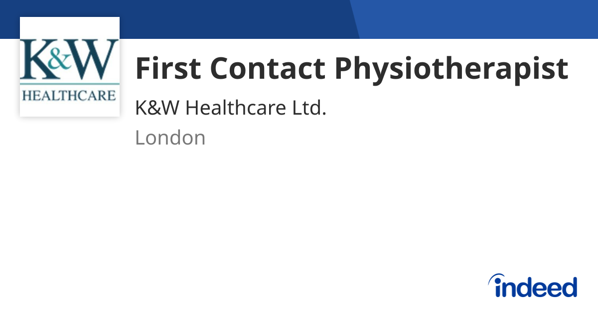 First Contact Physiotherapist - London NW9 0EF - Indeed.com