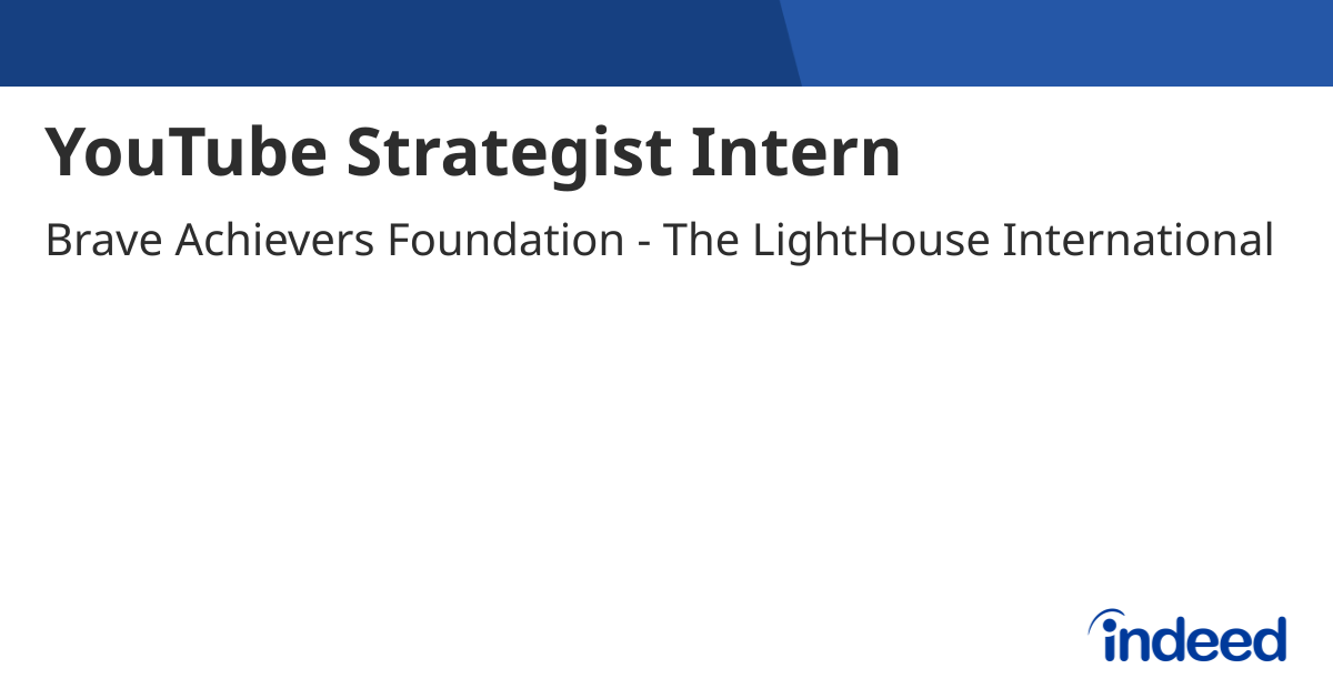 YouTube Strategist Intern - Nigeria - Indeed.com