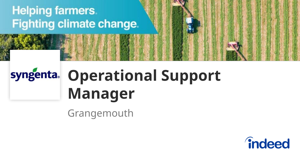 Operational Support Manager - Grangemouth FK3 8XG - Indeed.com