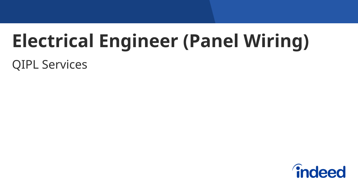 Electrical Engineer (Panel Wiring) - Wagholi, Pune, Maharashtra ...