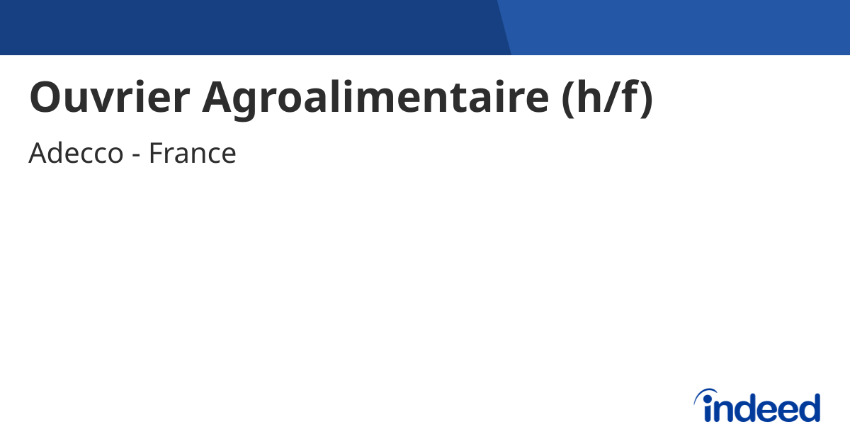 Ouvrier Agroalimentaire (h/f) - Côtes-d'Armor - Indeed.com
