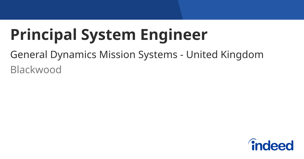Principal System Engineer - Blackwood NP12 - Indeed.com