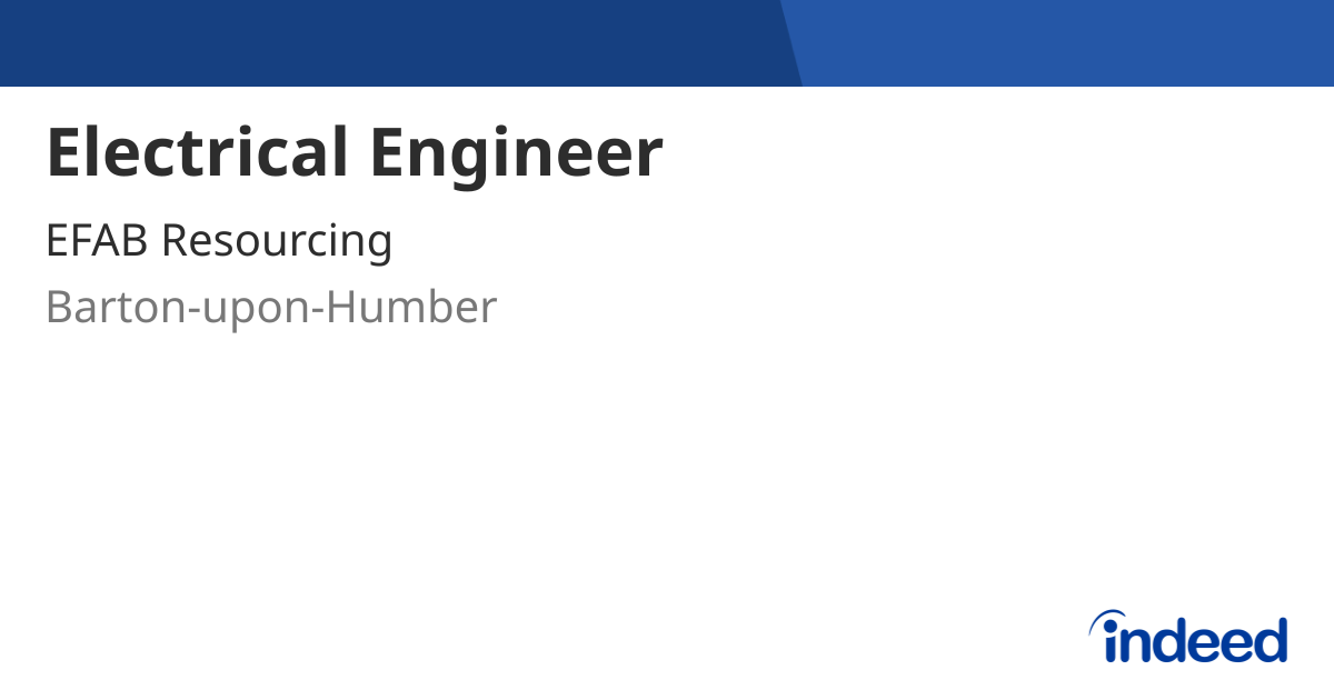 Electrical Engineer - Barton-upon-Humber DN18 - Indeed.com