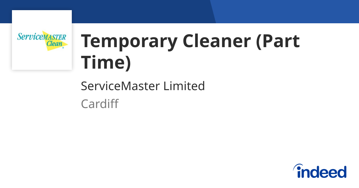 Temporary Cleaner (Part Time) - Cardiff CF23 8NL - Indeed.com
