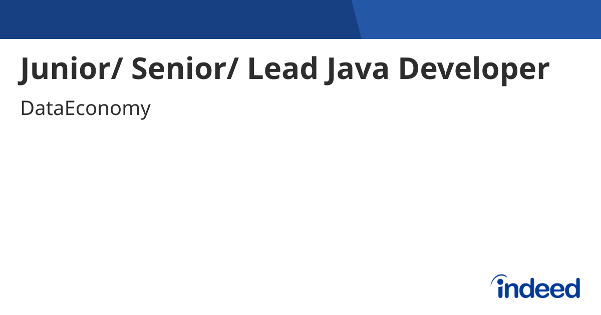Junior/ Senior/ Lead Java Developer - Pune, Maharashtra - Indeed.com