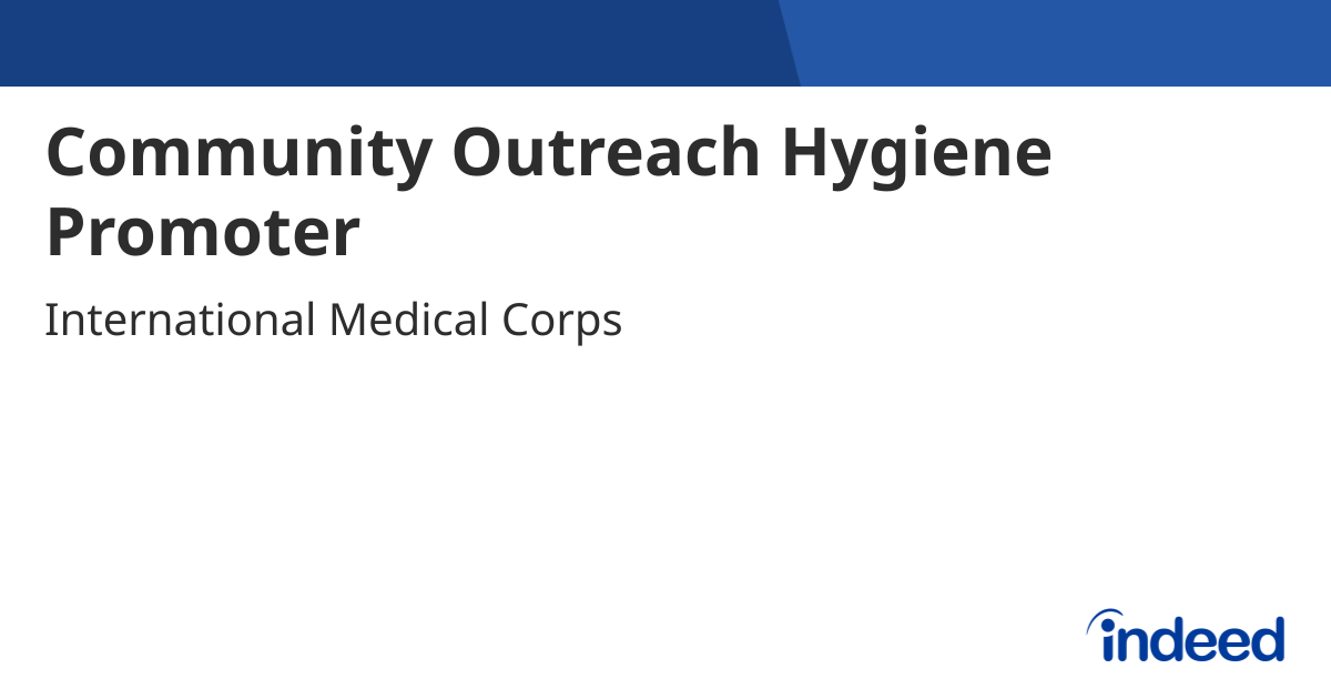 Community Outreach Hygiene Promoter - Pakistan - Indeed.com