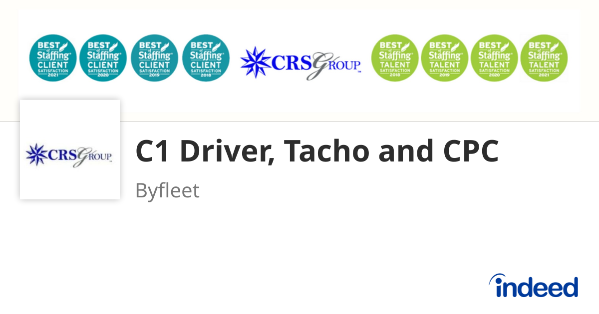 C1 Driver, Tacho and CPC - Byfleet KT14 - Indeed.com