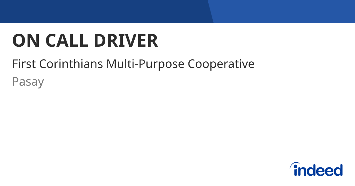 ON CALL DRIVER - Pasay - Indeed.com