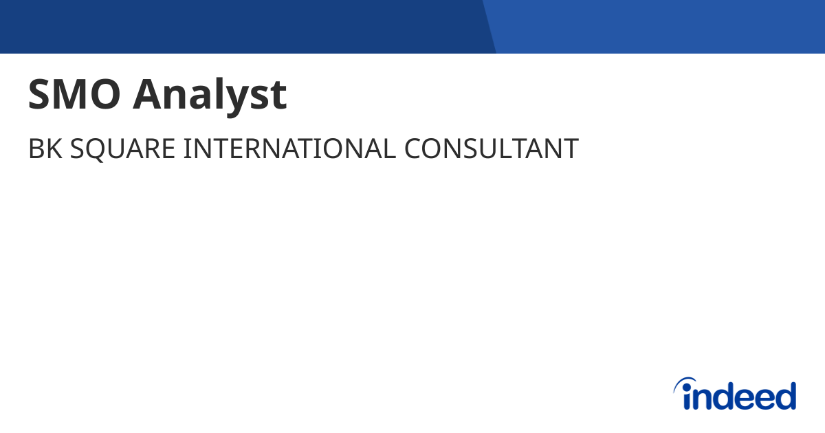 SMO Analyst - Kakkanad, Kochi, Kerala - Indeed.com