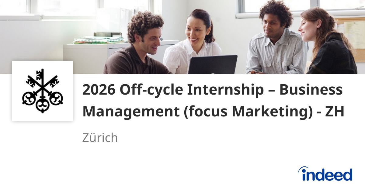 2026 Off-cycle Internship – Business Management (focus Marketing) - ZH ...