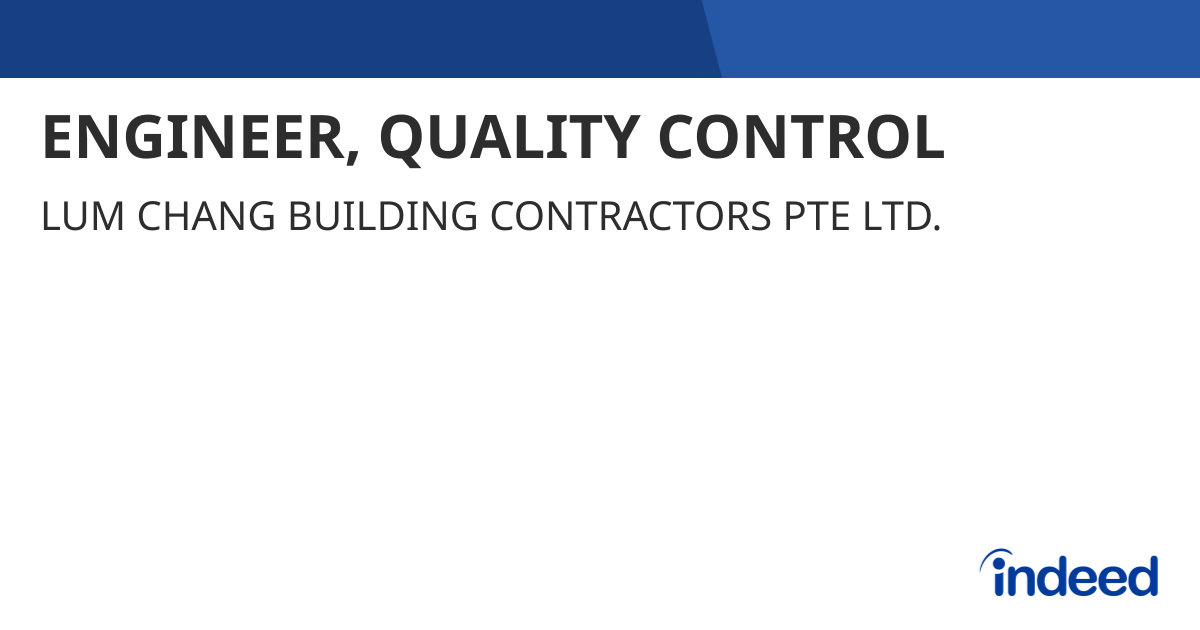 ENGINEER, QUALITY CONTROL - Singapore - Indeed.com