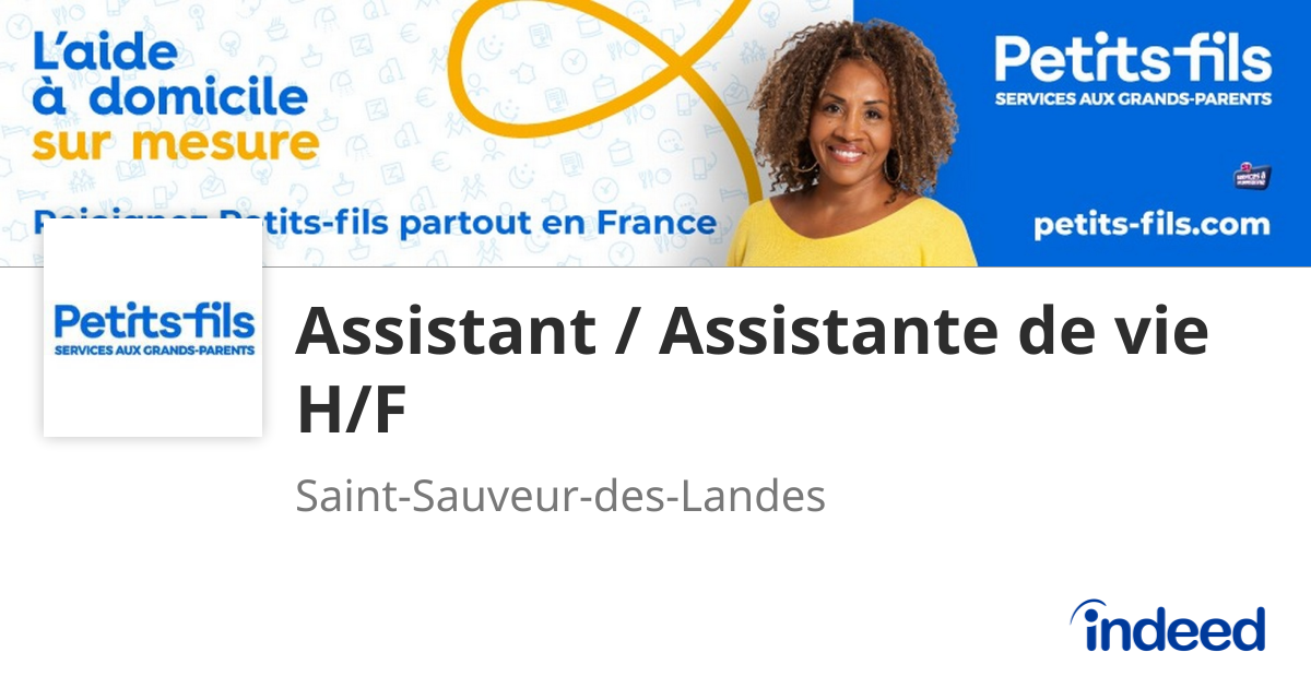 Assistant / Assistante de vie H/F - 35133 Saint-Sauveur-des-Landes ...