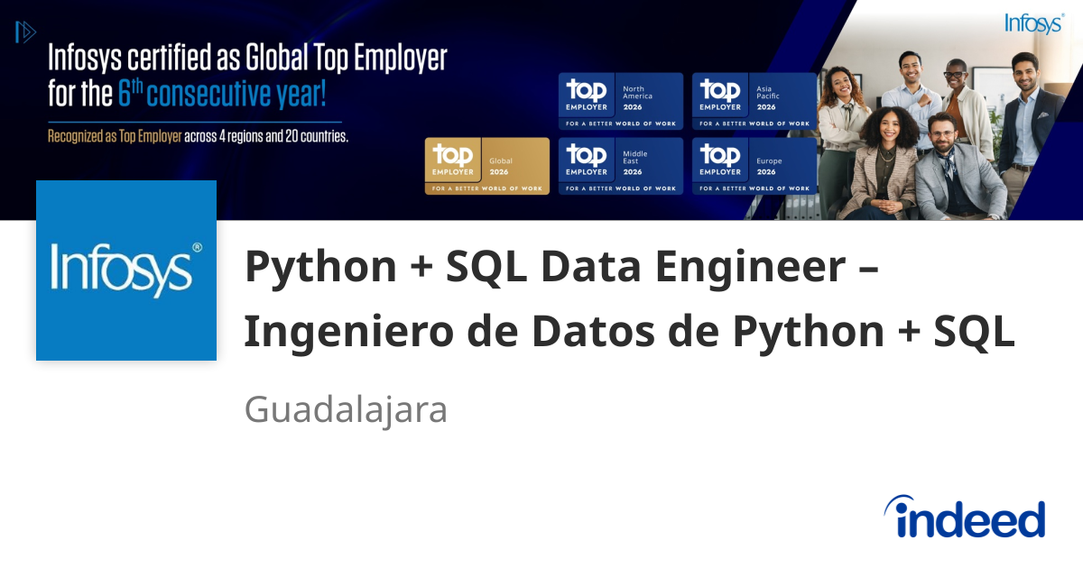 Python + SQL Data Engineer – Ingeniero de Datos de Python + SQL - Guadalajara, Jal. - Indeed.com
