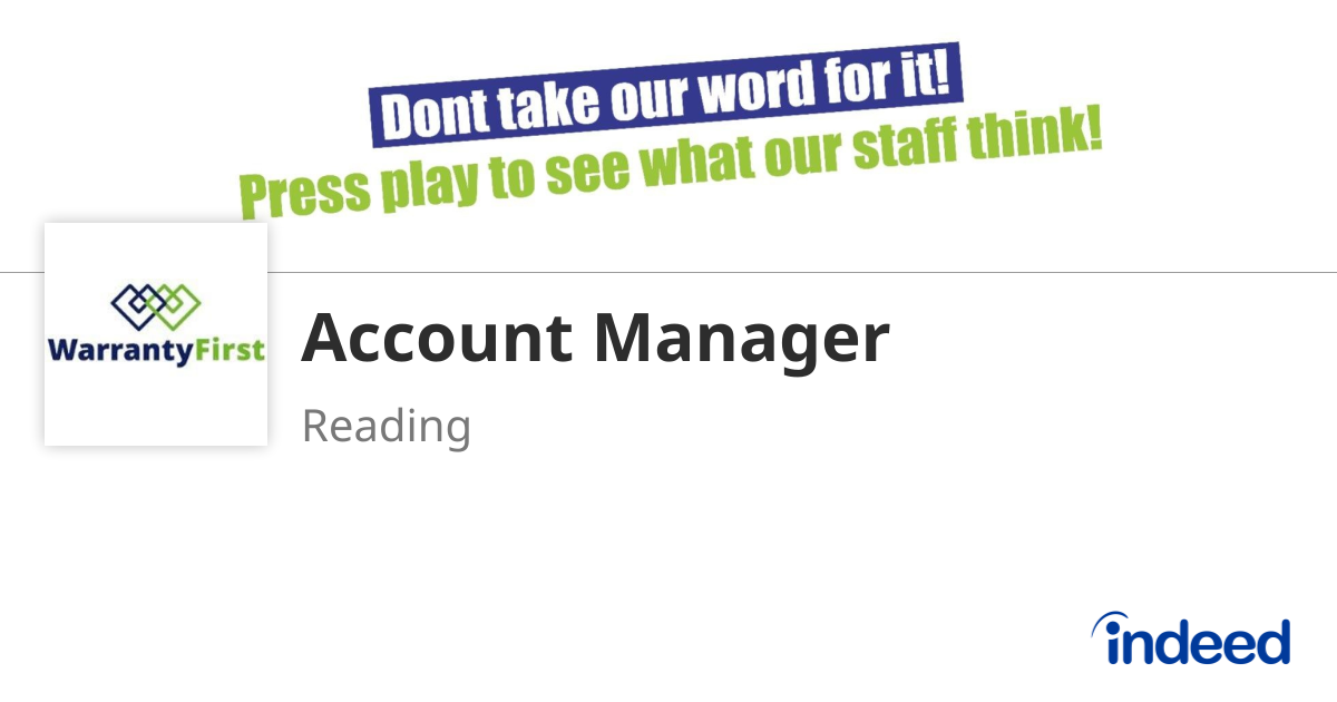 Account Manager - Reading - Indeed.com