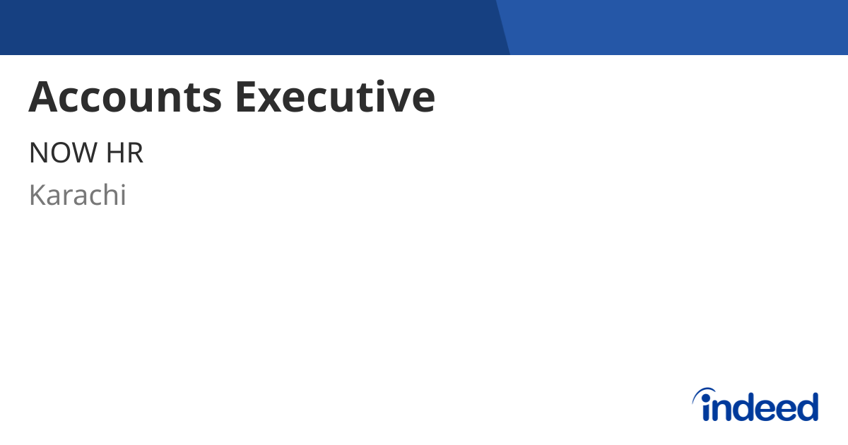 Accounts Executive - Karachi - Indeed.com