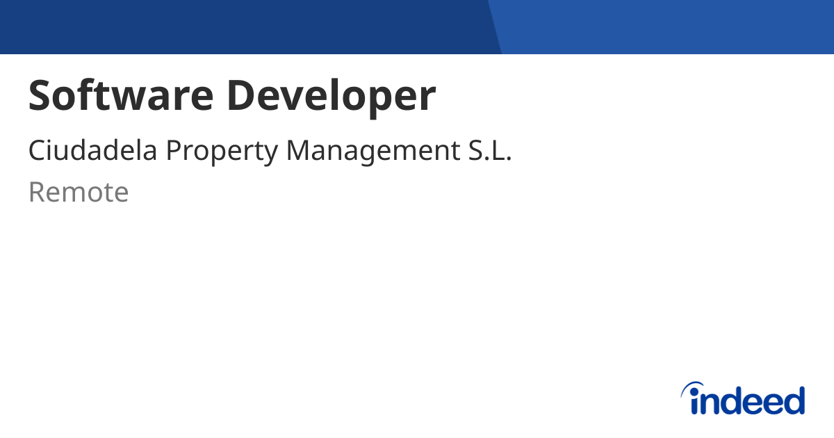 Software Developer - Remote - Indeed.com