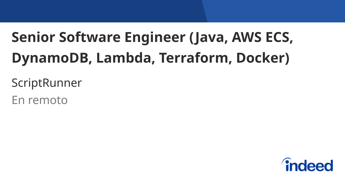 Senior Software Engineer - Platform - En remoto - Indeed.com