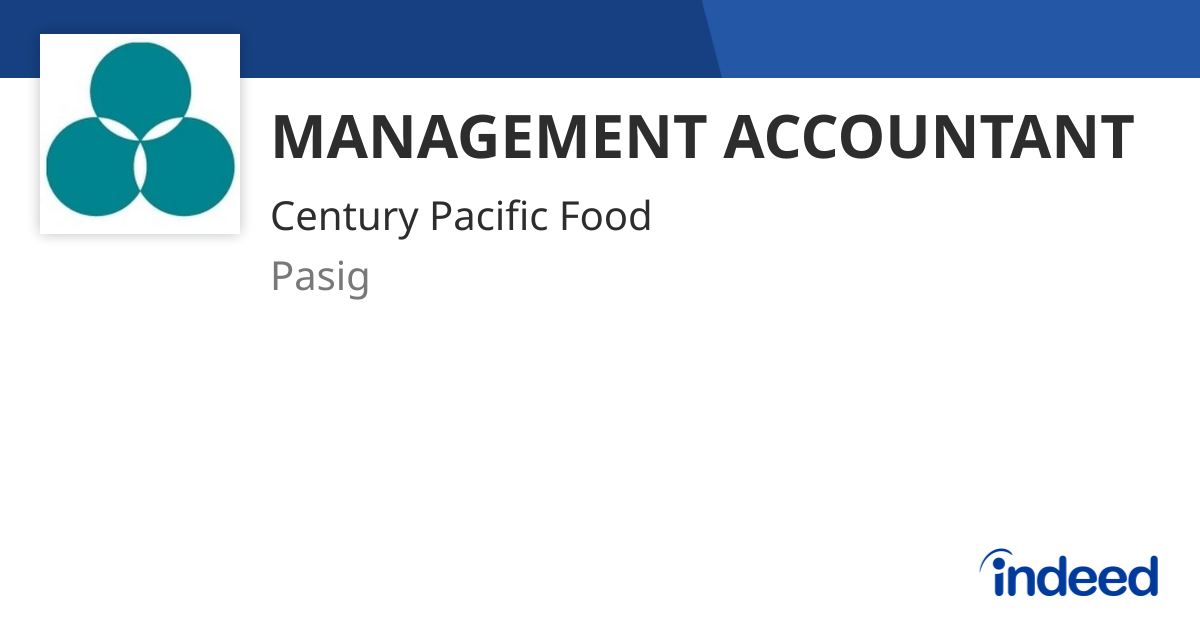 MANAGEMENT ACCOUNTANT - Pasig - Indeed.com