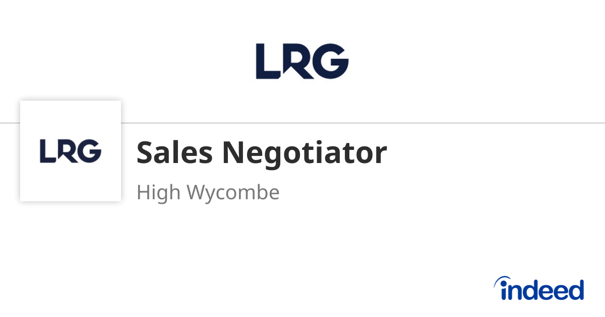 Sales Negotiator - High Wycombe HP13 6LE - Indeed.com