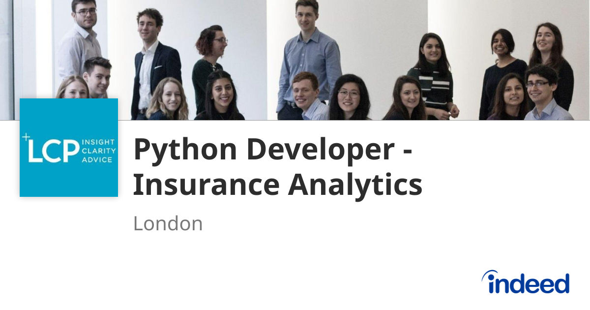 Python Developer - Insurance analytics - London - Indeed.com