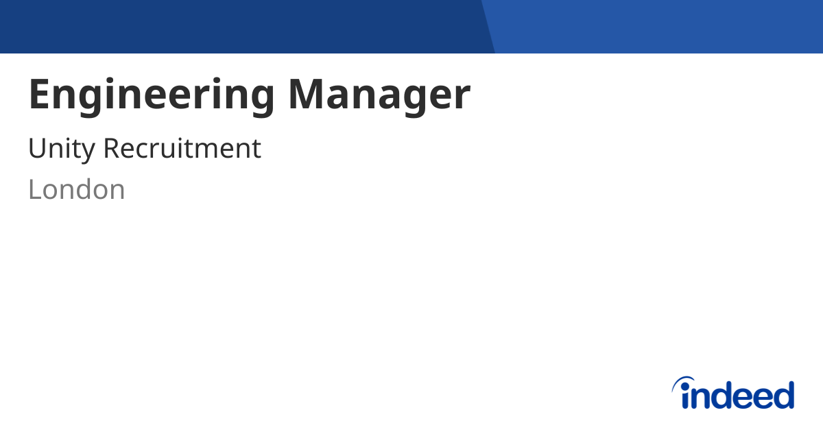 Engineering Manager - London EC4M 9BP - Indeed.com