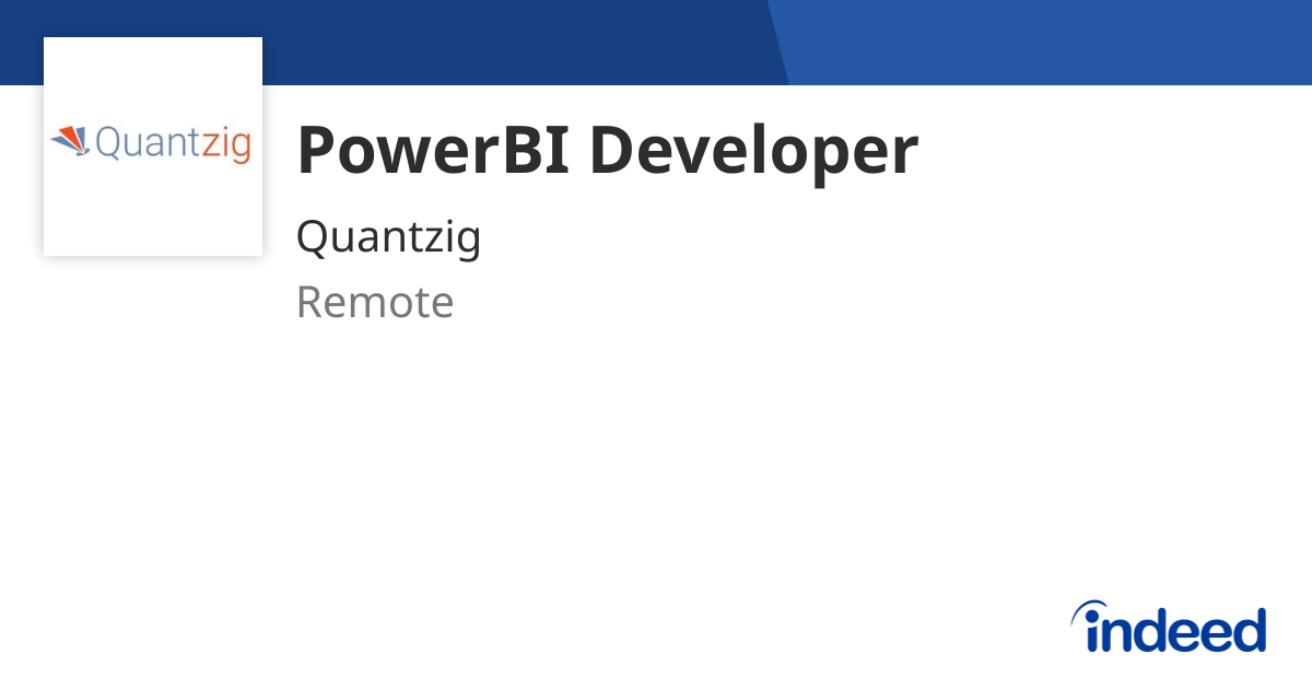 PowerBI Developer - Remote - Indeed.com