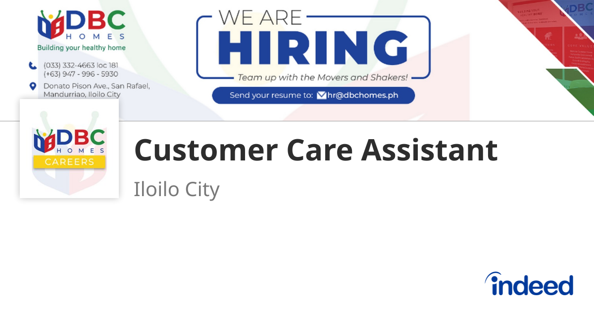 Customer Care Assistant - Iloilo City - Indeed.com