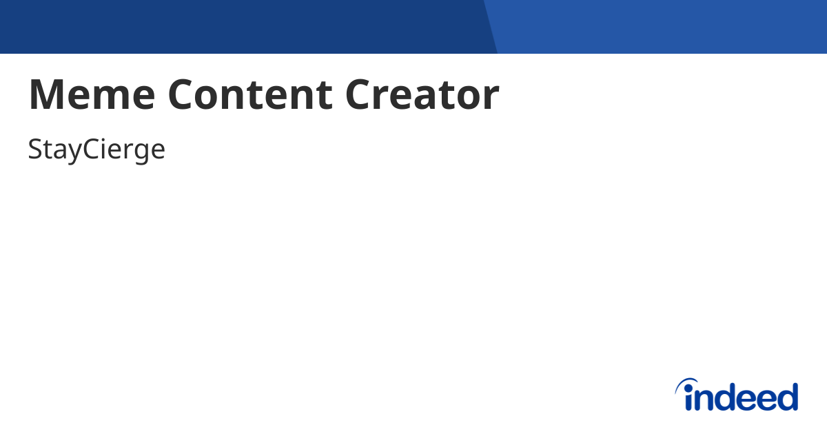 Meme Content Creator - Pakistan - Indeed.com