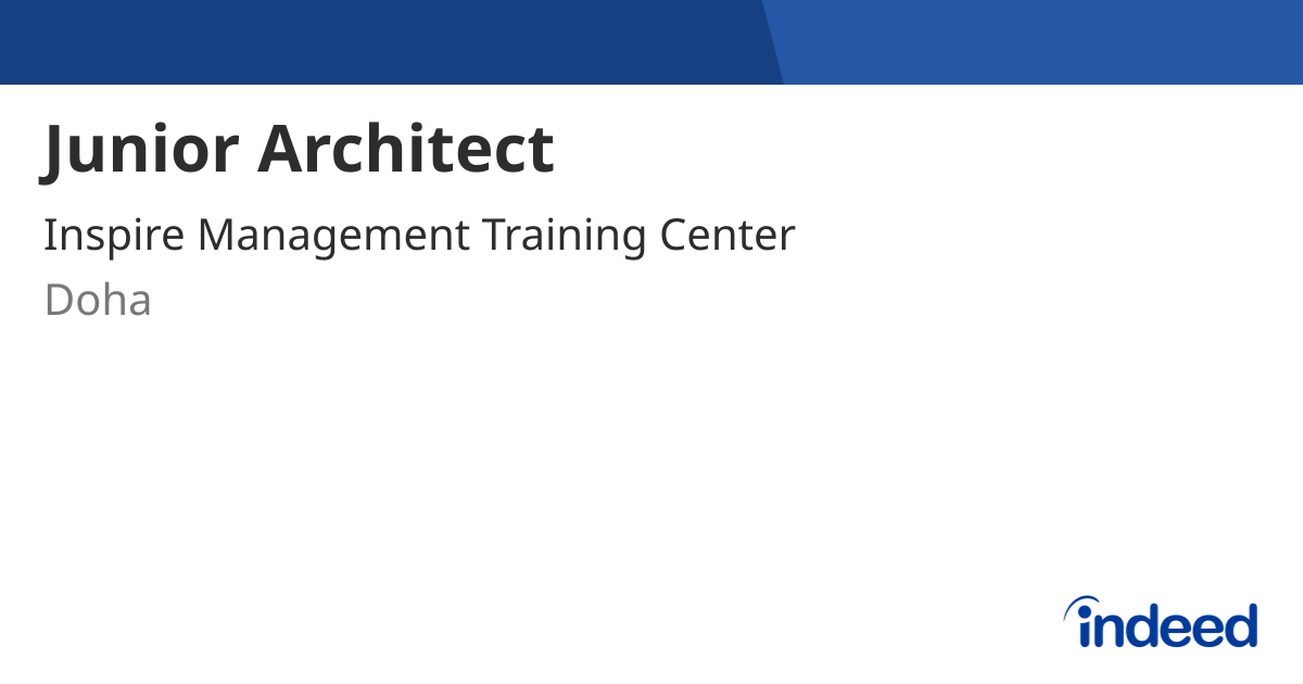 Junior Architect - Doha - Indeed.com