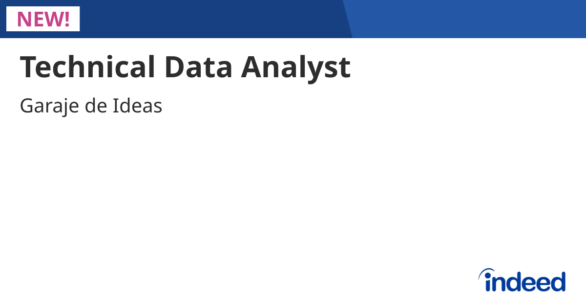 Technical Data Analyst - España - Indeed.com
