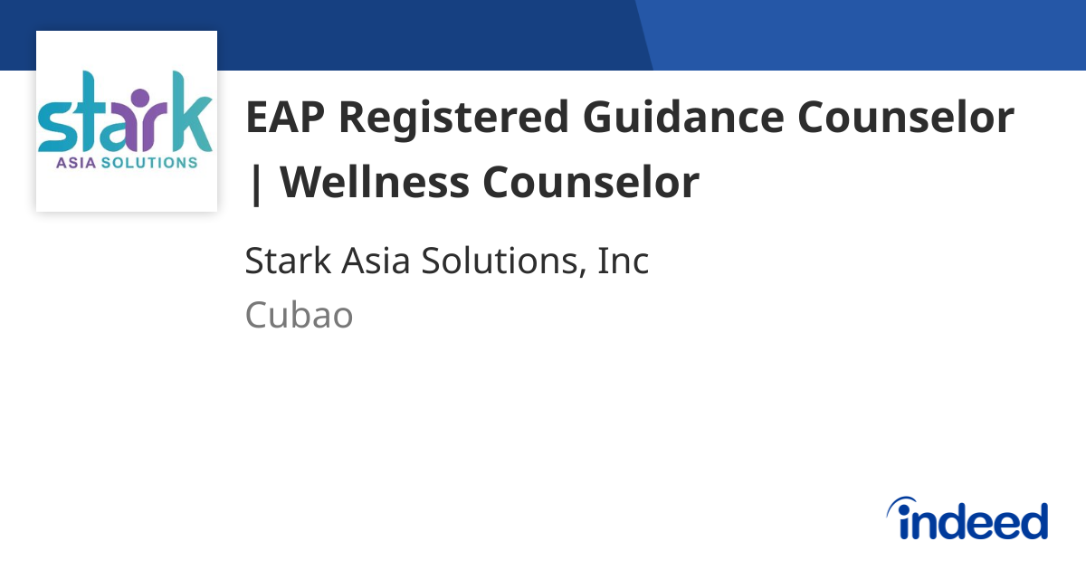 EAP Registered Guidance Counselor | Wellness Counselor - Cubao - Indeed.com