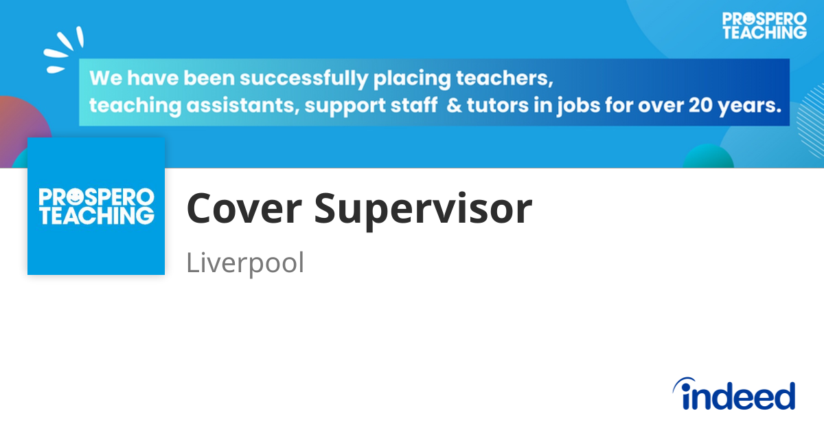 Cover Supervisor - Liverpool - Indeed.com