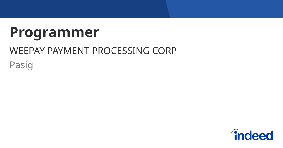 Programmer - Pasig - Indeed.com