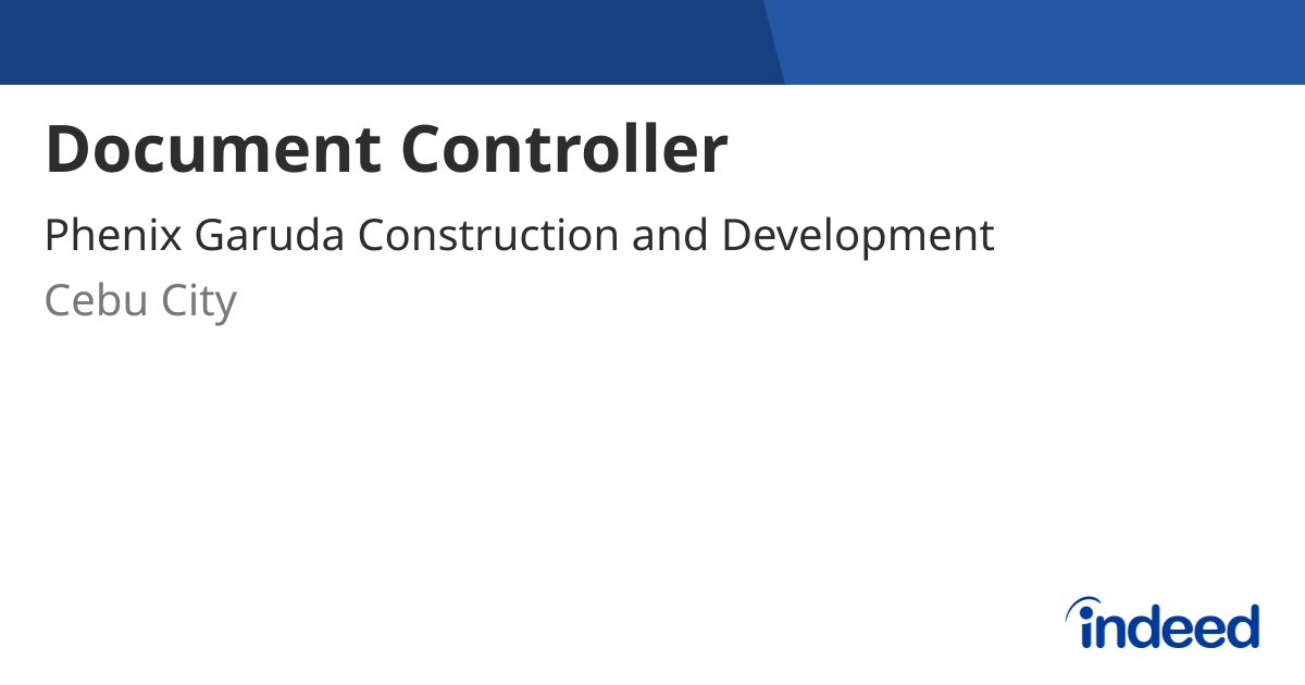 Document Controller - Cebu City - Indeed.com
