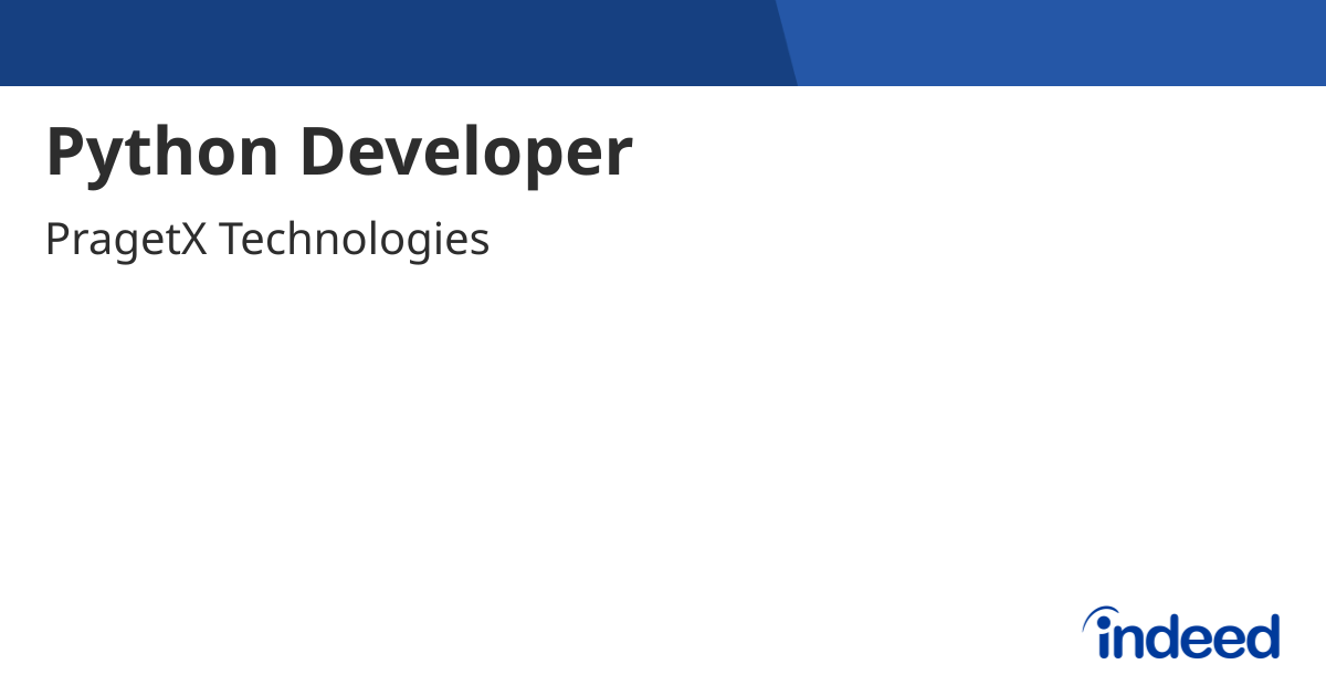 Python Developer - Ahmedabad, Gujarat - Indeed.com