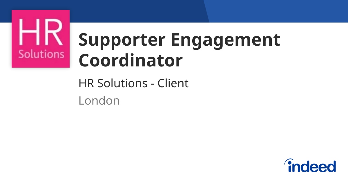 Supporter Engagement Coordinator - London EC1N 2HH - Indeed.com