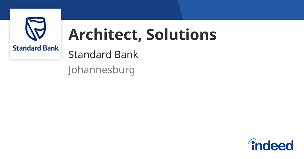 Architect, Solutions - Johannesburg, Gauteng - Indeed.com