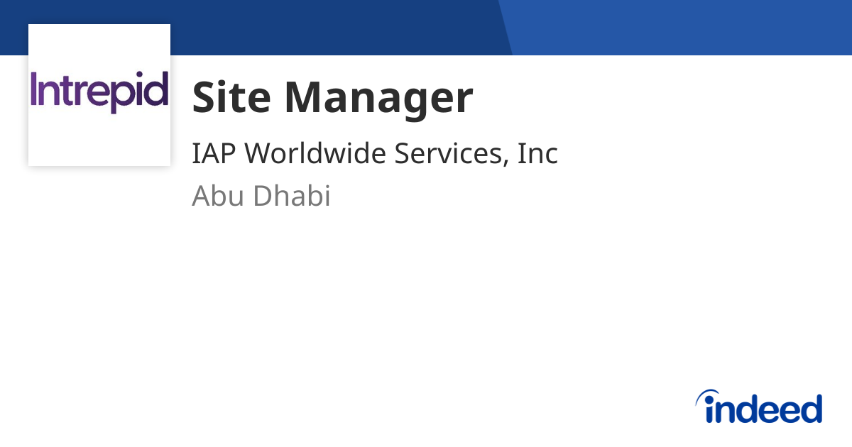 Site Manager - Abu Dhabi - Indeed.com