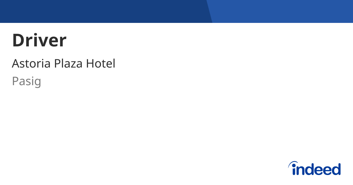 Driver - Pasig - Indeed.com