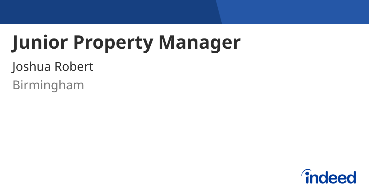 Junior Property Manager - Birmingham - Indeed.com