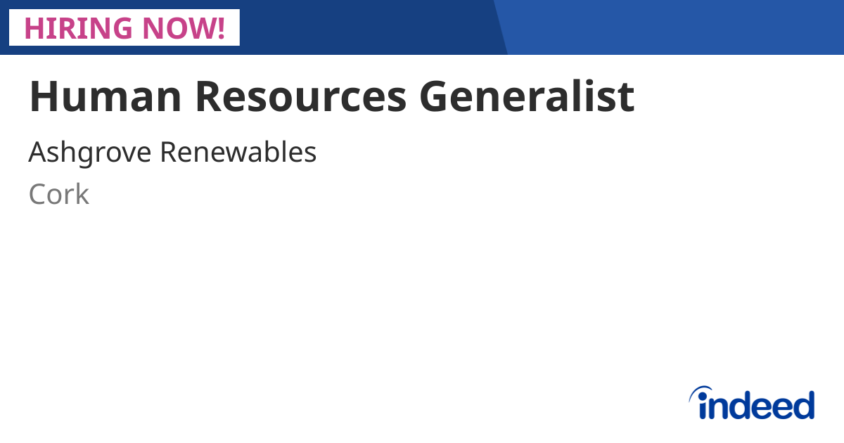 Human Resources Generalist - Cork, County Cork - Indeed.com