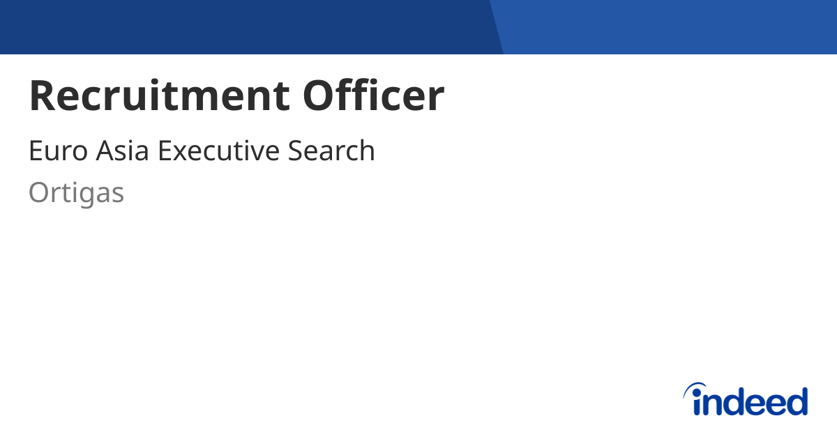 Recruitment Officer - Ortigas - Indeed.com