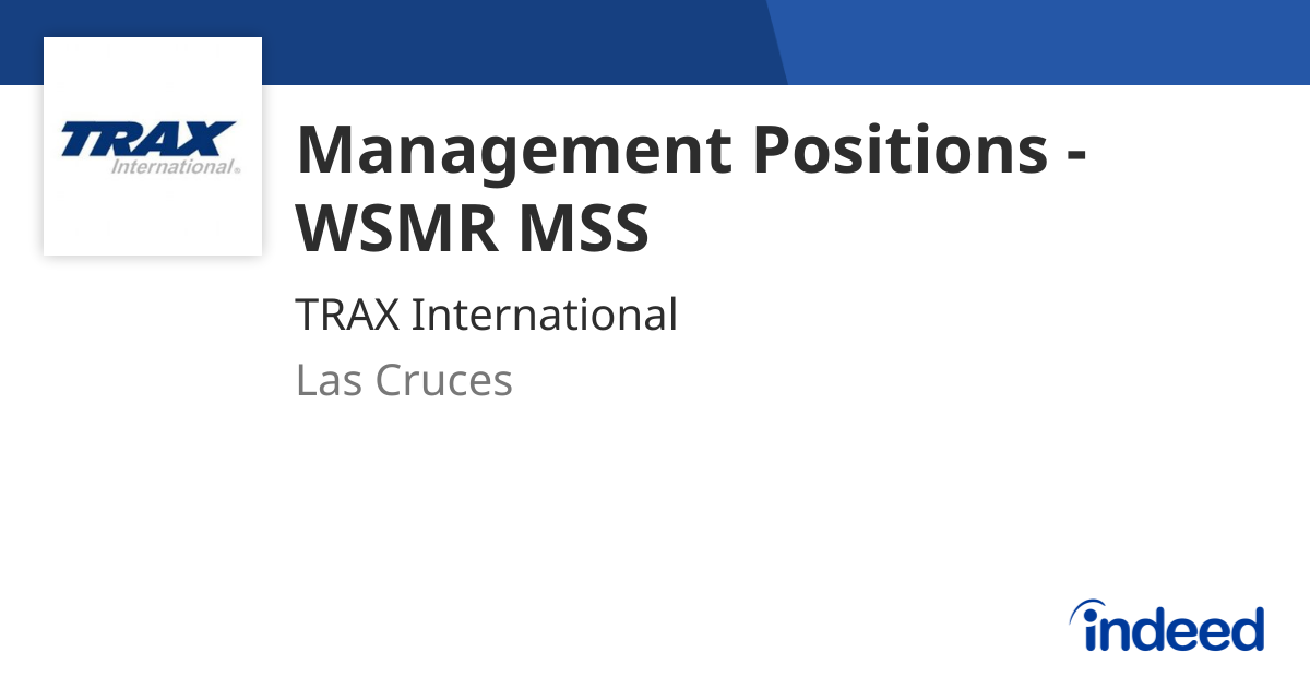 Management Positions - WSMR MSS - Las Cruces, NM - Indeed.com