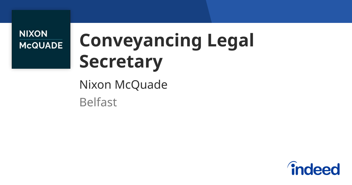 Conveyancing Legal Secretary - Belfast - Indeed.com
