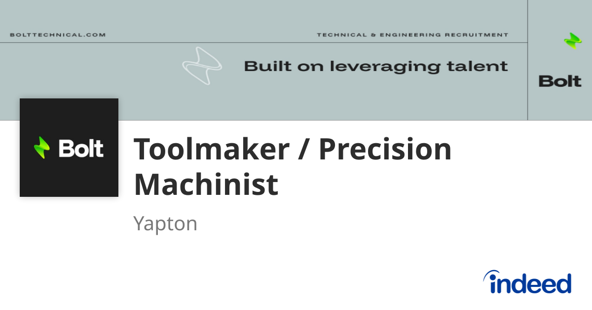 Toolmaker / Precision Machinist - Yapton BN18 0SU - Indeed.com