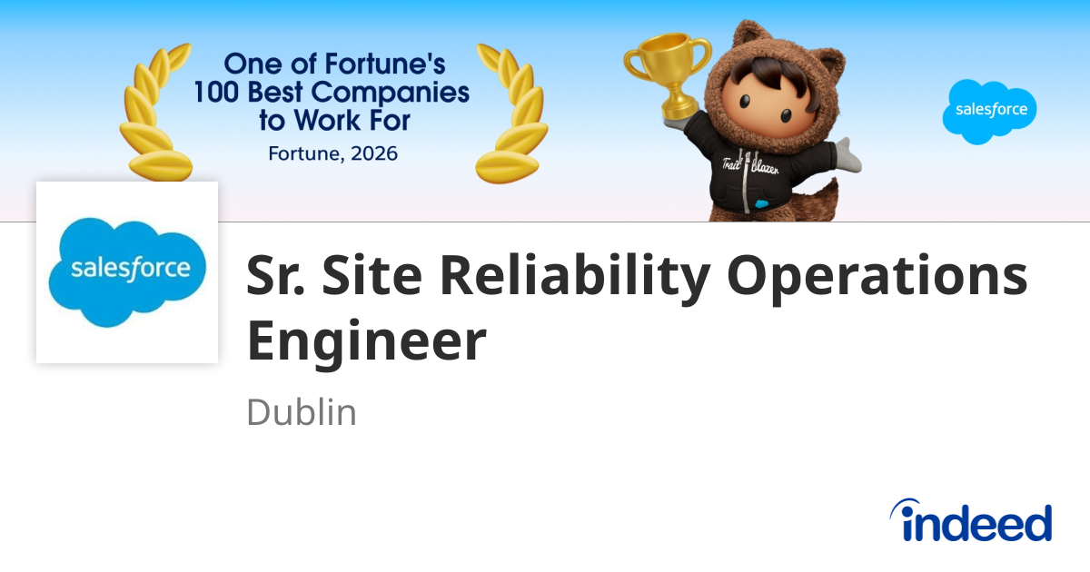 Sr. Site Reliability Operations Engineer - Dublin, County Dublin ...
